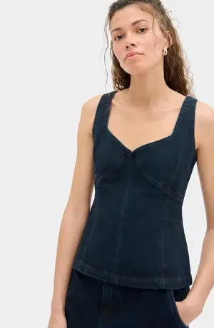 ALIGNE Sweetheart Neck Denim Tank