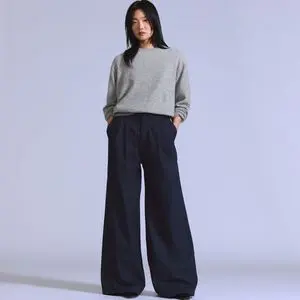 LEVI'S Denim Pleat Wide-leg Pants