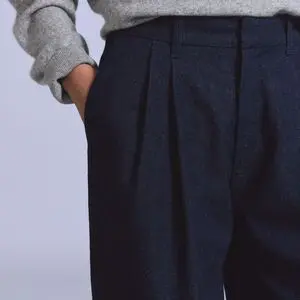 LEVI'S Denim Pleat Wide-leg Pants