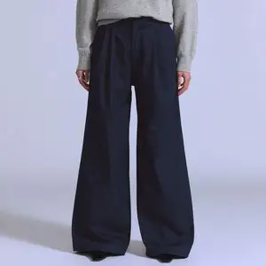 LEVI'S Denim Pleat Wide-leg Pants