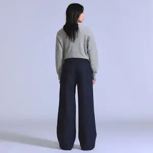 LEVI'S Denim Pleat Wide-leg Pants