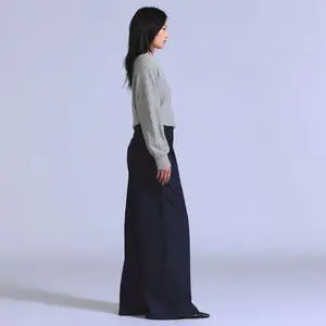 LEVI'S Denim Pleat Wide-leg Pants