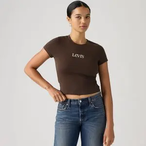 LEVI'S Graphic Essential Baby Tee T-shirt - Emb Club Logo Java