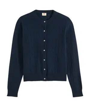 LEVI'S Supersoft Pointelle Crewneck Cardigan - Navy Blazer