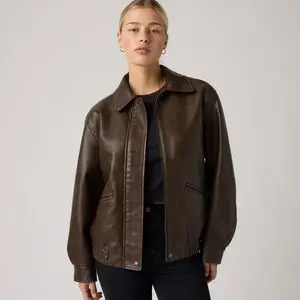 LEVI'S Faux Leather Relaxed Fit Bomber Jacket