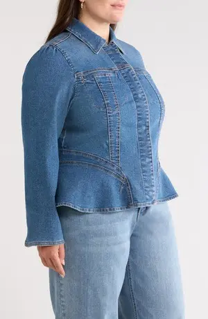 Wit & Wisdom Peplum Denim Jacket