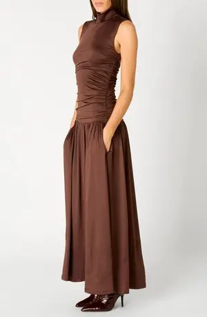NIA Lark Ruched Maxi Dress