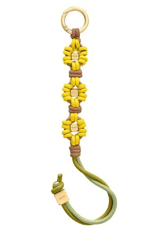 MAISON DE SABRE Bloom Edition Leather Wristlet Charm - Daisy Sandstone