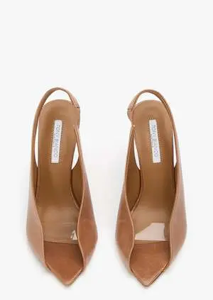 TONY BIANCO Mixa Leather Slingback Stiletto Heels - Tan Vintage