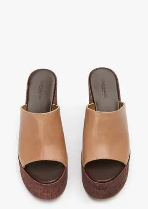 TONY BIANCO Villa Platform Wedge Mule - Tan Vintage