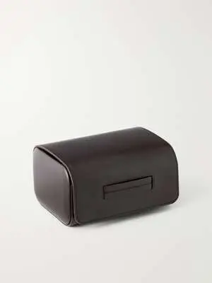 Zegna Secondskin Leather Watch Roll - Dark Brown