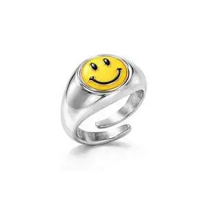 WHYAT Sterling Silver Hand-painted Rotating Ring