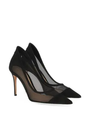 GIANVITO ROSSI Suede And Mesh Pumps