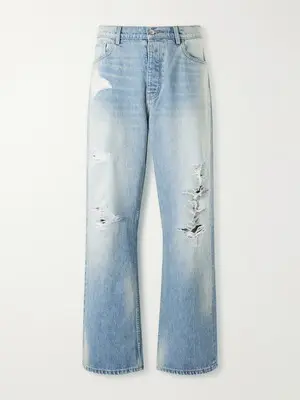 NAHMIAS Wide-leg Distressed Jeans