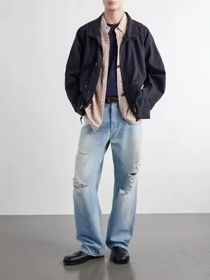NAHMIAS Wide-leg Distressed Jeans