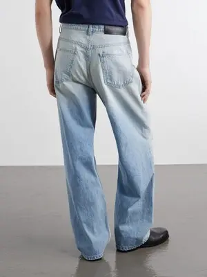 NAHMIAS Wide-leg Distressed Jeans