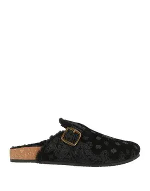 ARIZONA LOVE Suede Mules With Print And Buckle Fastening - Black