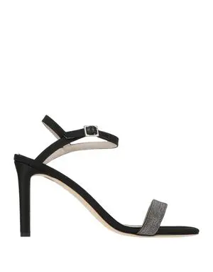Fabiana Filippi Embellished Satin Sandals With Ankle Strap - Black