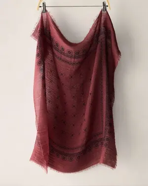 HAVEN WELL WITHIN Oversized Wool Bandana Garnet Multicolor