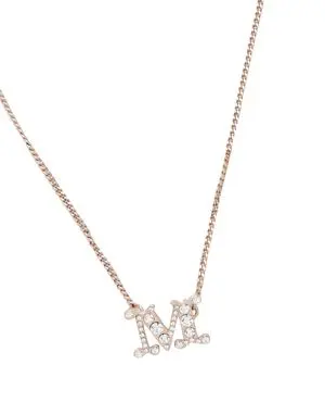 Max Mara Necklace Platinum Metal, Glass