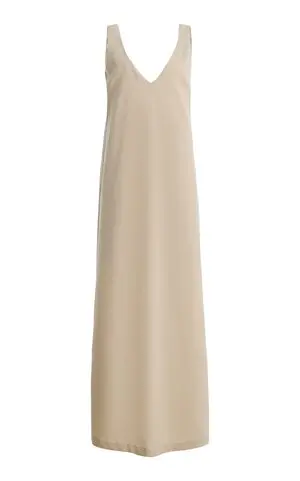 HOUSE OF DAGMAR V-neck Wool-blend Maxi Dress - Ivory