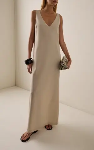 HOUSE OF DAGMAR V-neck Wool-blend Maxi Dress