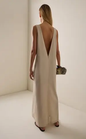 HOUSE OF DAGMAR V-neck Wool-blend Maxi Dress