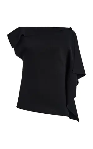 HOUSE OF DAGMAR Draped Knit Top - Black