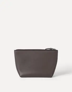 Brunello Cucinelli Calfskin Pouch With Shiny Zipper Pull