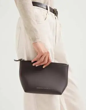 Brunello Cucinelli Calfskin Pouch With Shiny Zipper Pull