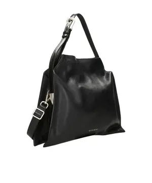 Orciani Trinity Peach Midi Shoulder Bag - Black