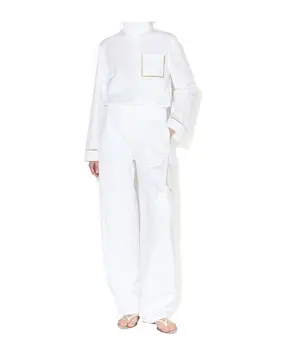 Alaïa High Neck Pocket Detail Top