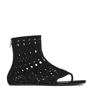 Alaïa High-top Flat Sandals With Signature Perforations