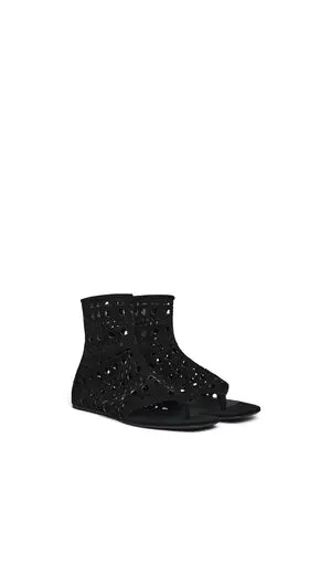Alaïa High-top Flat Sandals With Signature Perforations