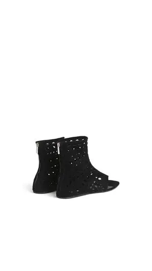 Alaïa High-top Flat Sandals With Signature Perforations