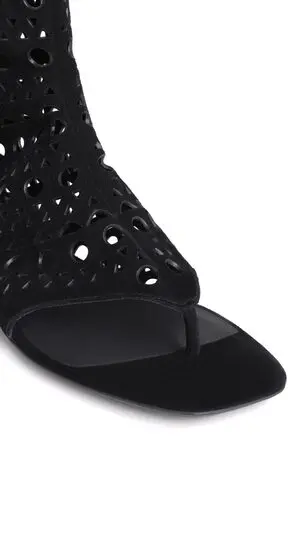Alaïa High-top Flat Sandals With Signature Perforations
