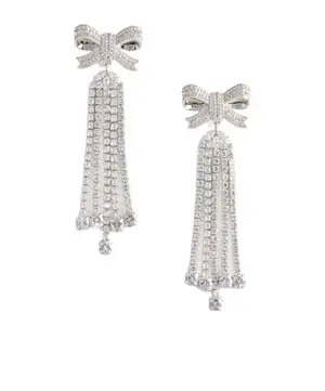 SELF-PORTRAIT Crystal Bow Droplet Earrings