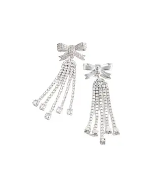 SELF-PORTRAIT Crystal Bow Droplet Earrings