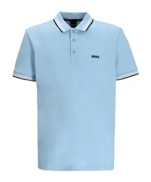 Hugo Boss Logo-embroidered Polo Shirt Blue