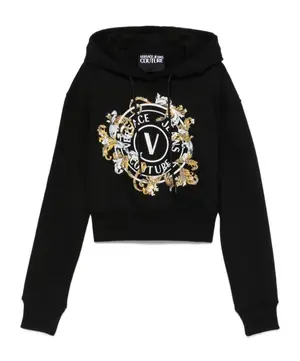 Versace Versace Jeans Couture Logo Print Hoodie Black