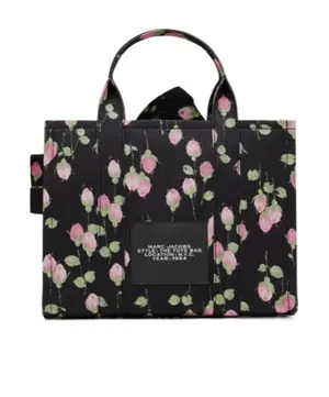 Marc Jacobs Vintage Floral Oversized Bow Medium Tote Bag - Black
