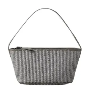Brunello Cucinelli Monili Detail Woven Shoulder Strap Bag