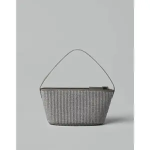 Brunello Cucinelli Monili Detail Woven Shoulder Strap Bag