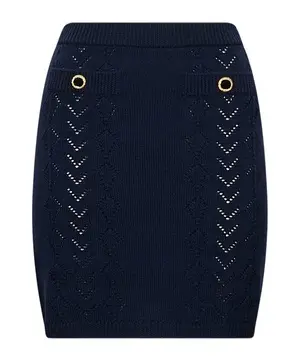 Alessandra Rich Lace-knit High-waisted Mini Skirt