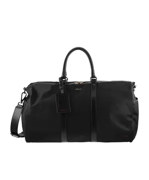 Kiton Nylon Travel Holdall With Leather Details - Black