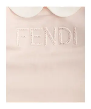 Fendi Logo-embroidered Peter Pan-collar Babygrow Set
