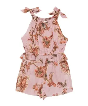 Zimmermann Floral-print Ruffled Playsuit