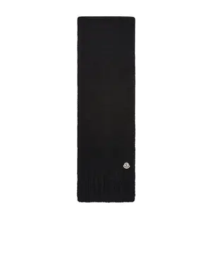 Moncler Alpaca Blend Knit Scarf - Black