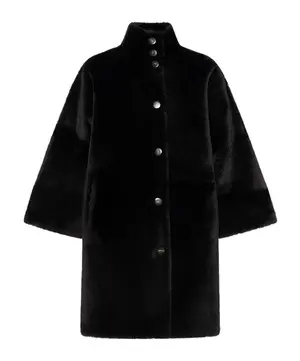 YVES SALOMON Oversized Shearling Coat - Brown