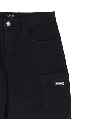 Balmain Logo Plaque Cargo Jeans